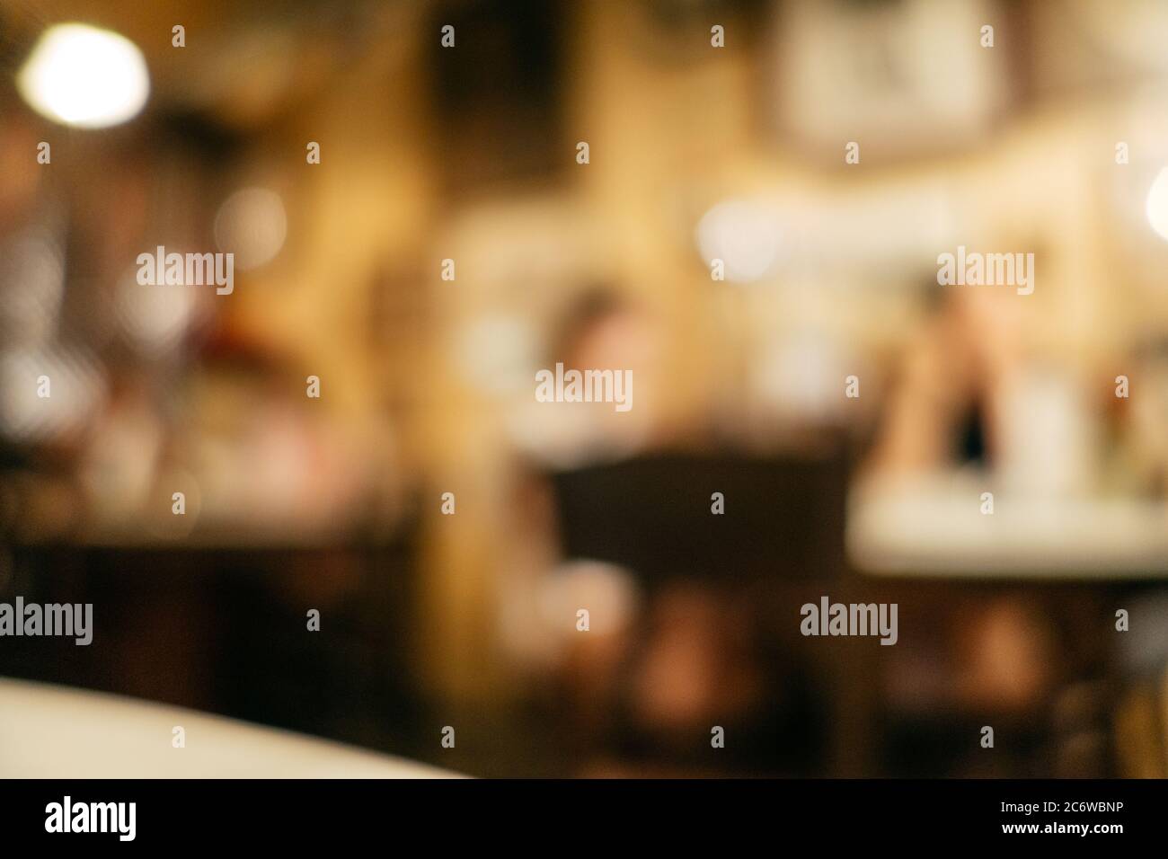 Abstract blurred restaurant or cafe interior background. Blurred ...