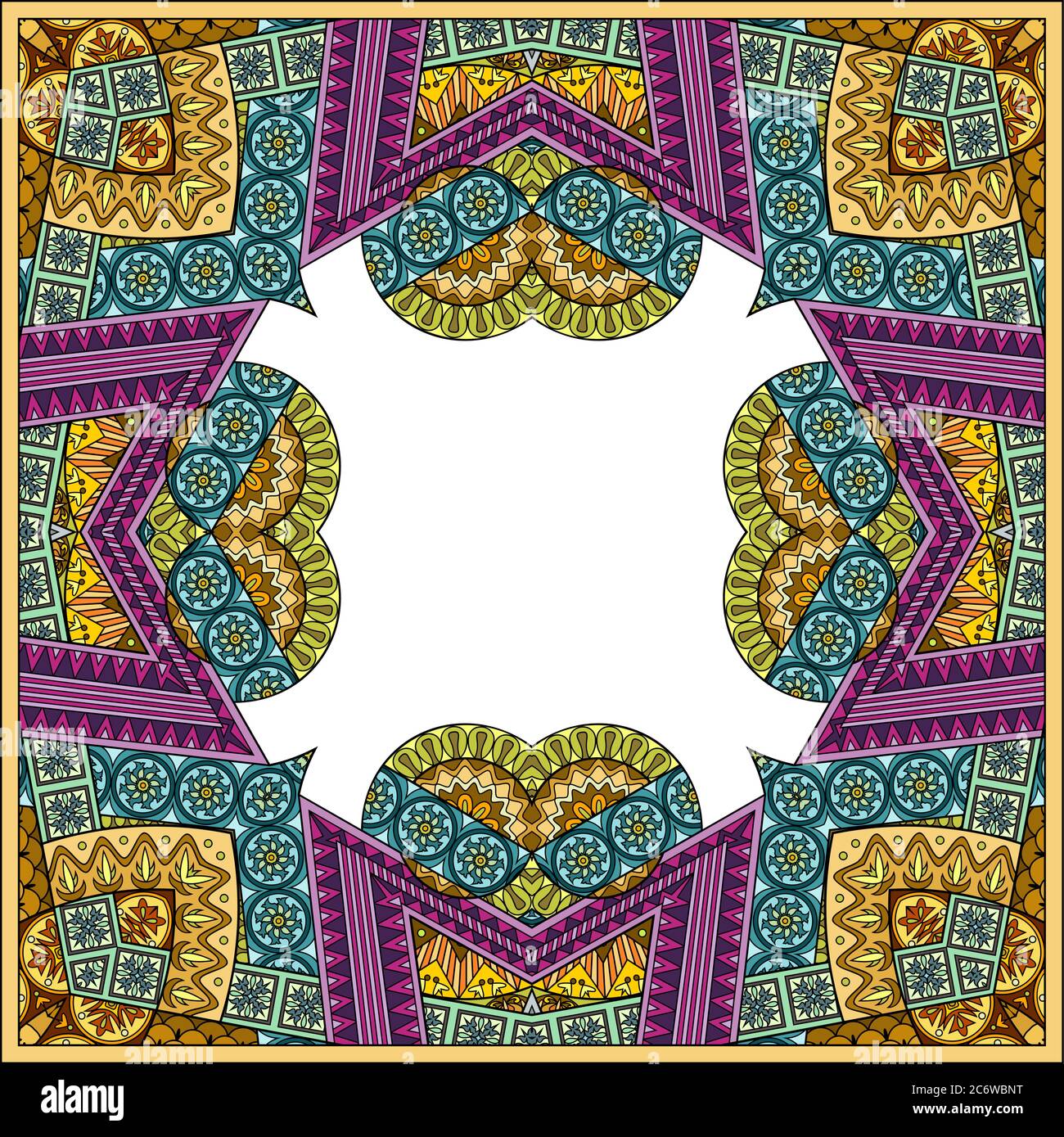 Vector abstract ornamental vintage ethnic frame Stock Vector Image ...