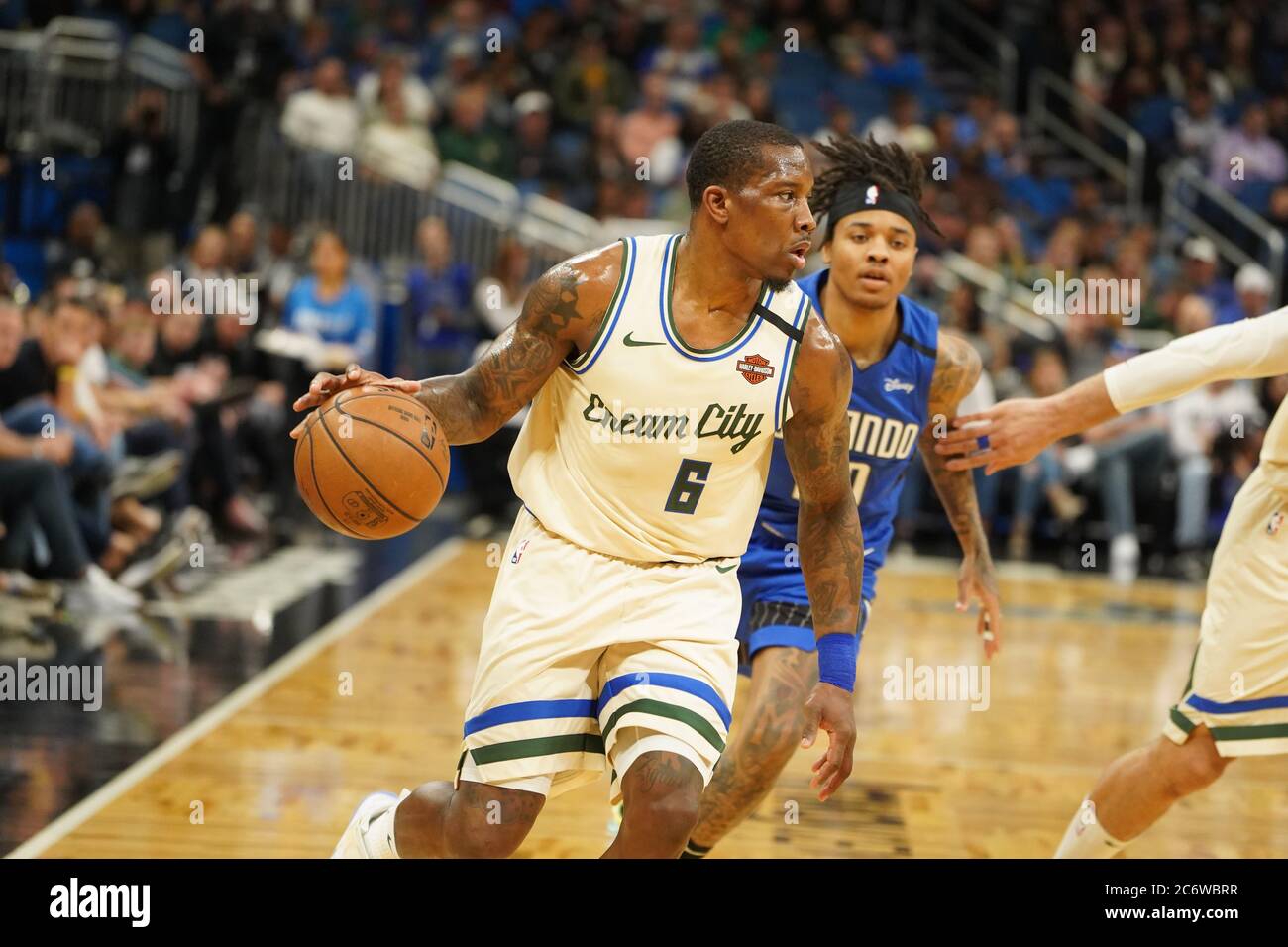 Milwaukee Bucks player Eric Bledsoe #6 at the Amway in Orlando Florida ...