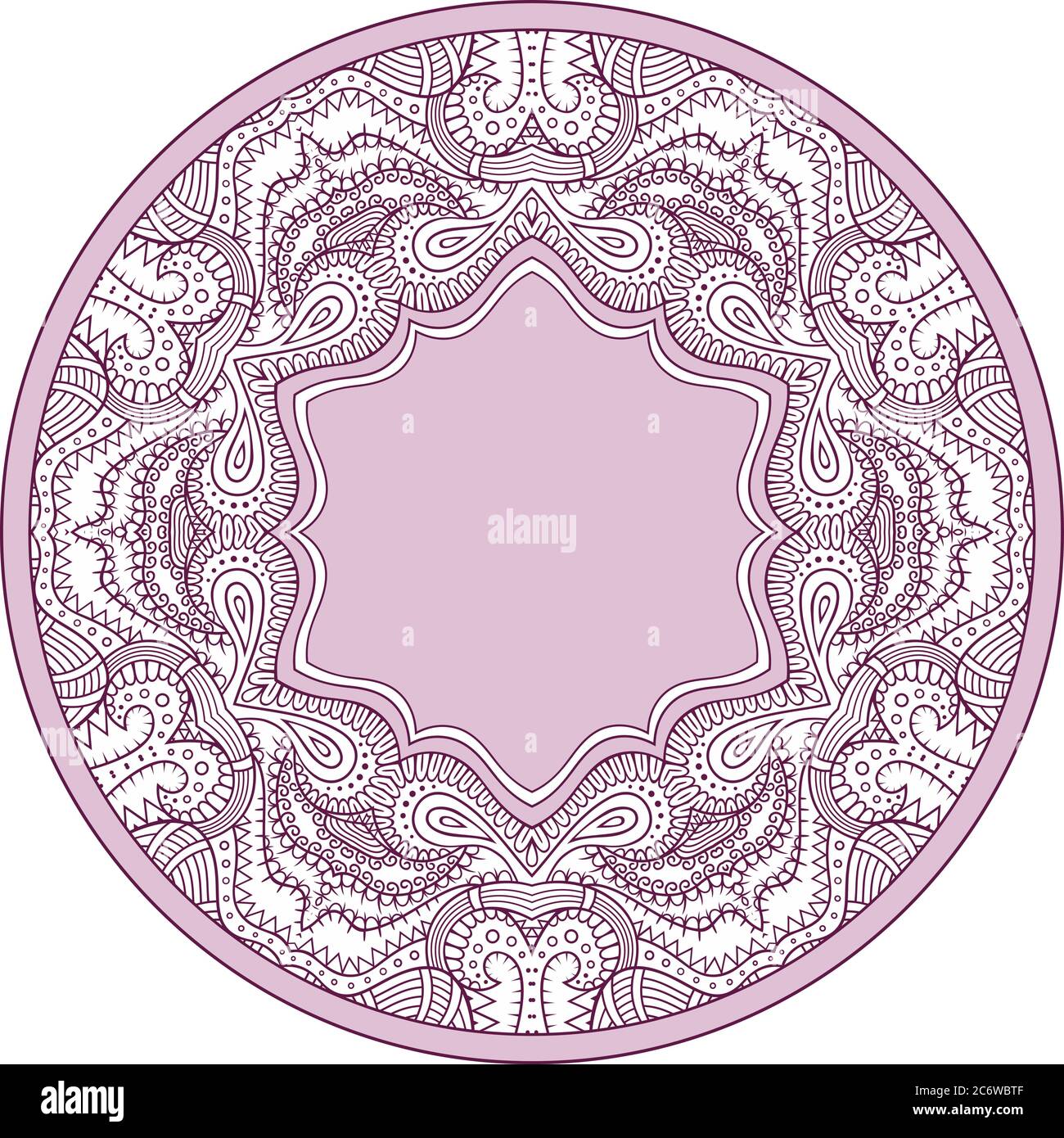 Vector ornamental vintage ethnic round frame Stock Vector Image & Art ...