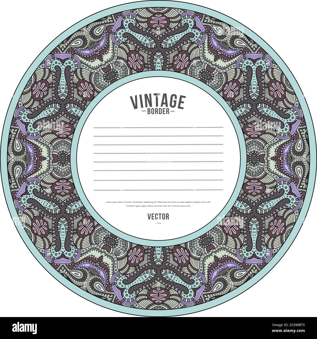 Vector ornamental vintage ethnic round frame Stock Vector Image & Art ...