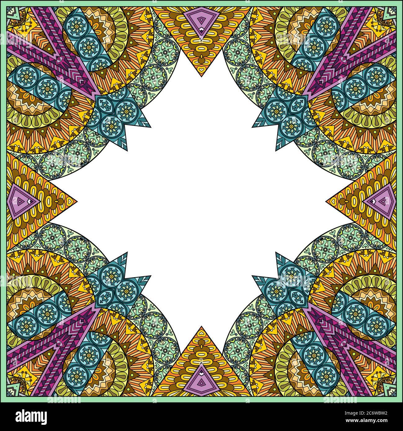 Vector abstract ornamental vintage ethnic frame Stock Vector Image ...