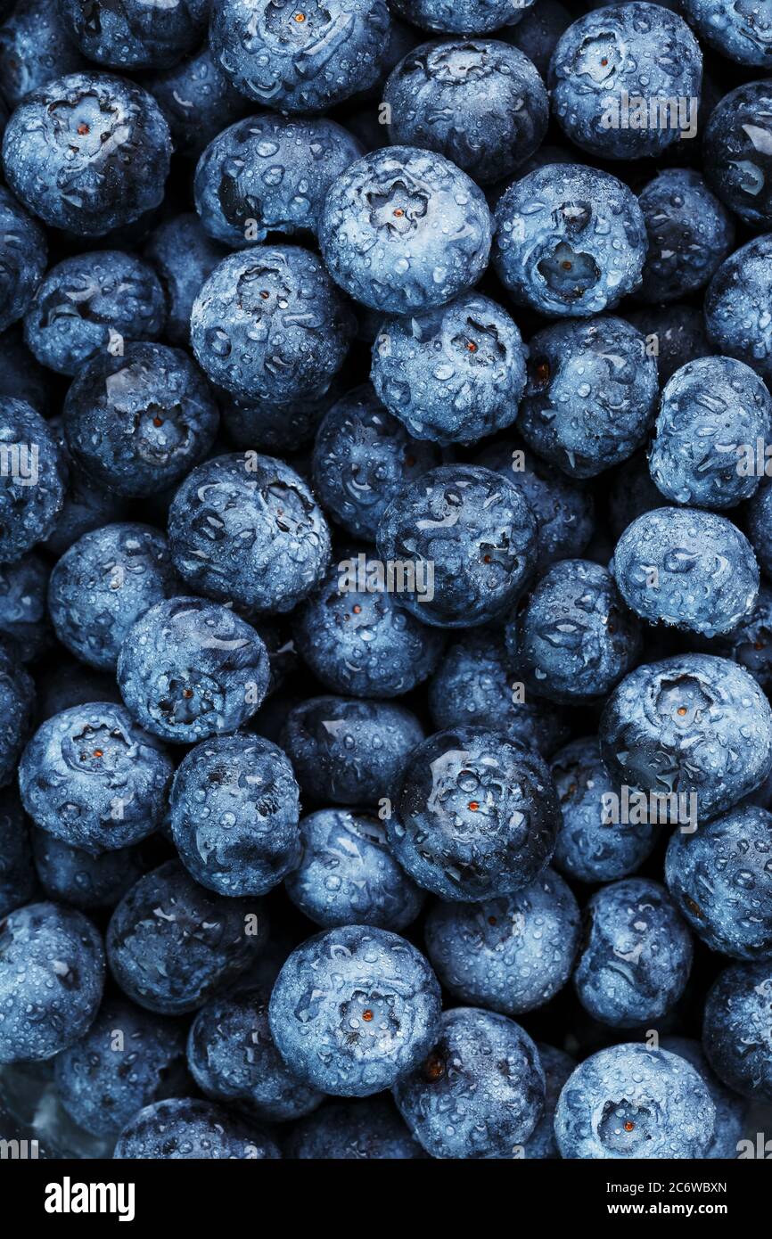 Juicy blueberries in the form of a full-screen texture Stock Photo - Alamy