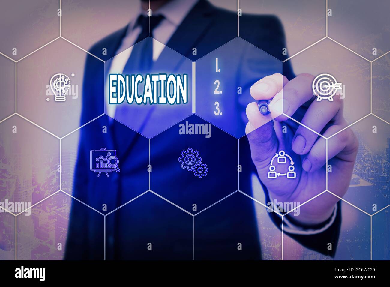 Conceptual hand writing showing Education. Concept meaning the process ...