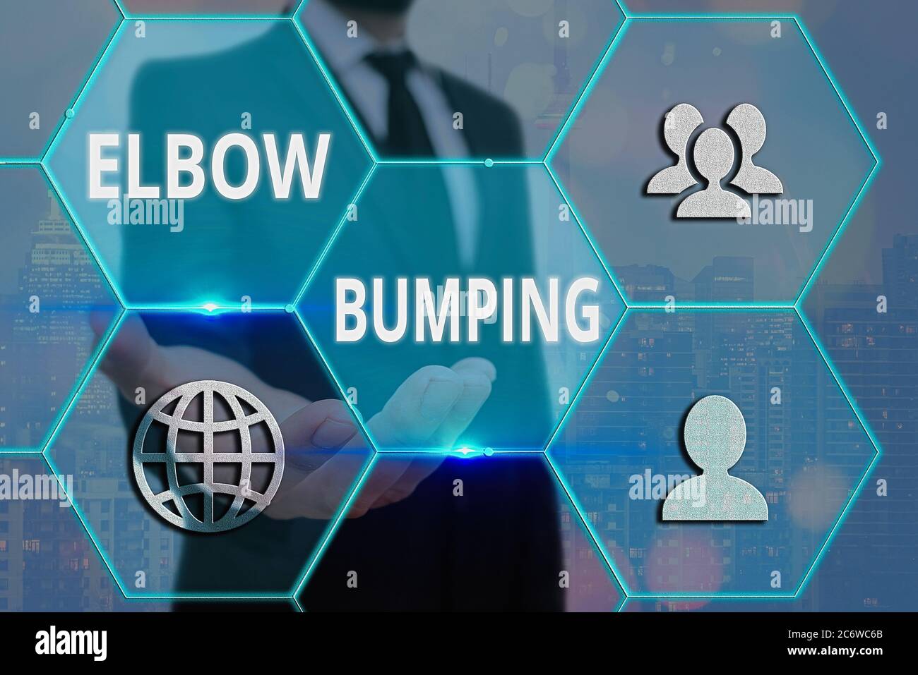 Handwriting text writing Elbow Bumping. Conceptual photo newlytrended ...