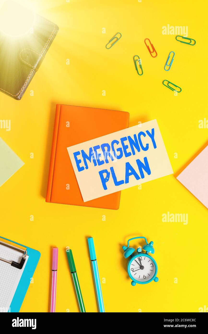 Text sign showing Emergency Plan. Business photo text instructions that ...
