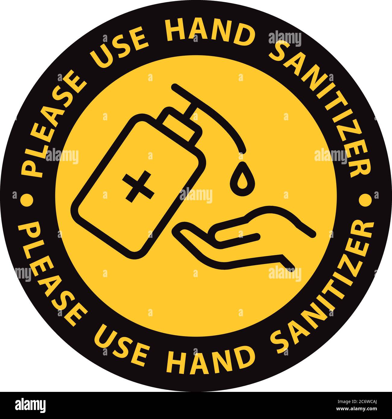 Use Hand Sanitizer sign vector Illustration, Content - Please use hand ...