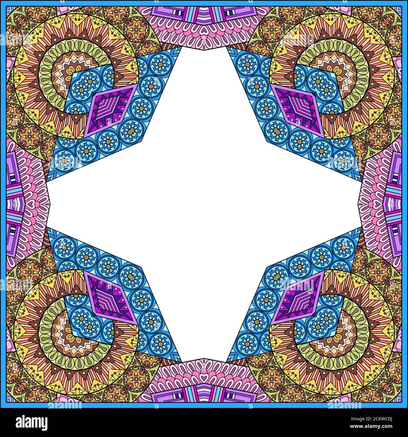 Vector abstract ornamental vintage ethnic frame Stock Vector Image ...