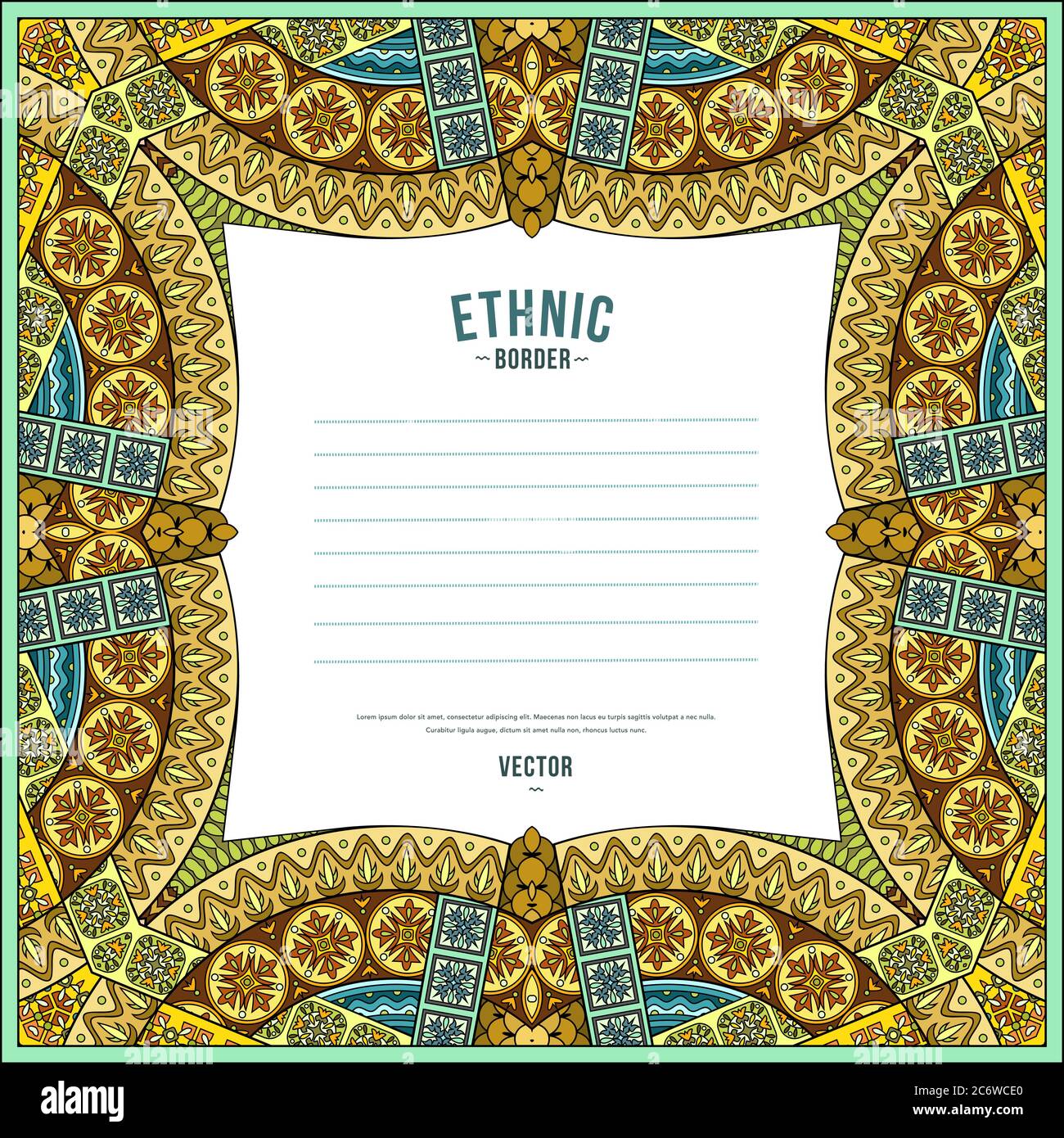 Vector abstract ornamental vintage ethnic frame Stock Vector Image ...