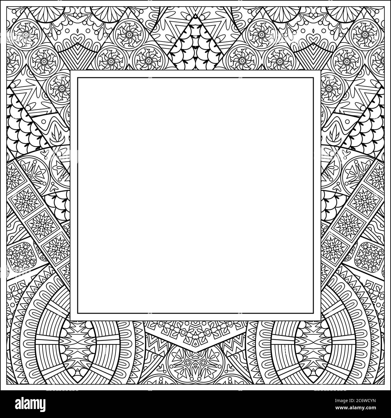 Vector abstract ornamental outline ethnic frame Stock Vector Image ...