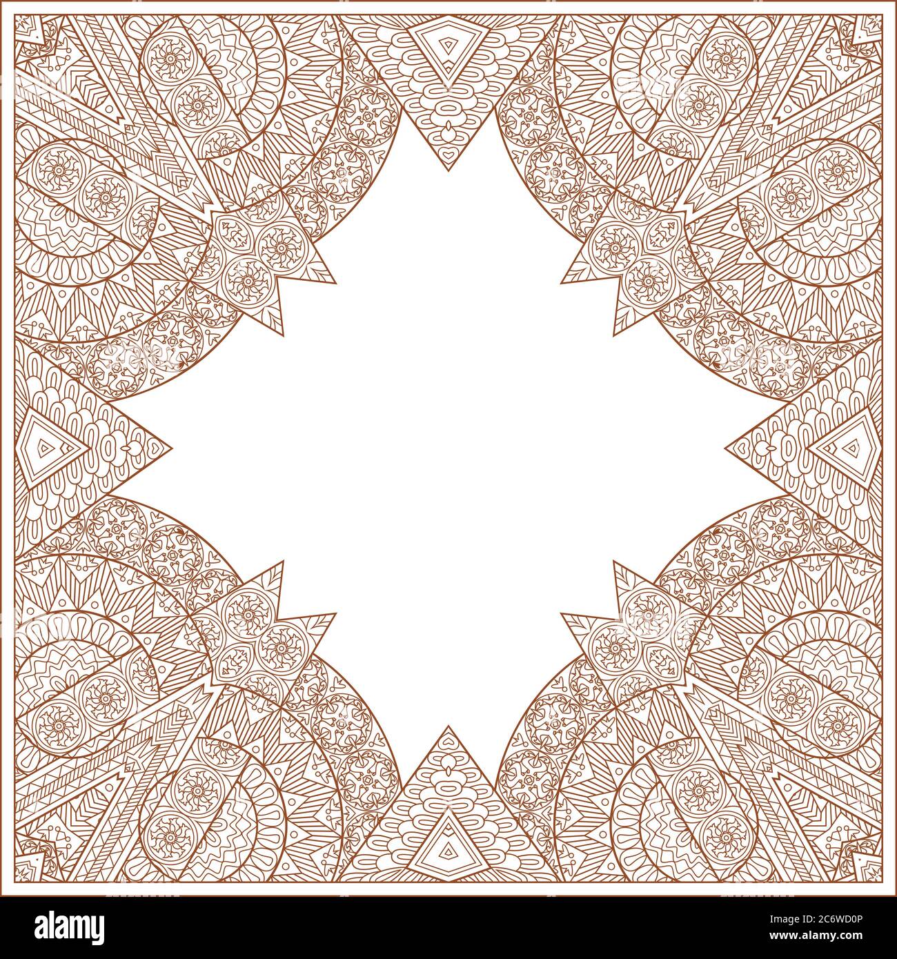 Vector abstract ornamental outline ethnic frame Stock Vector Image ...
