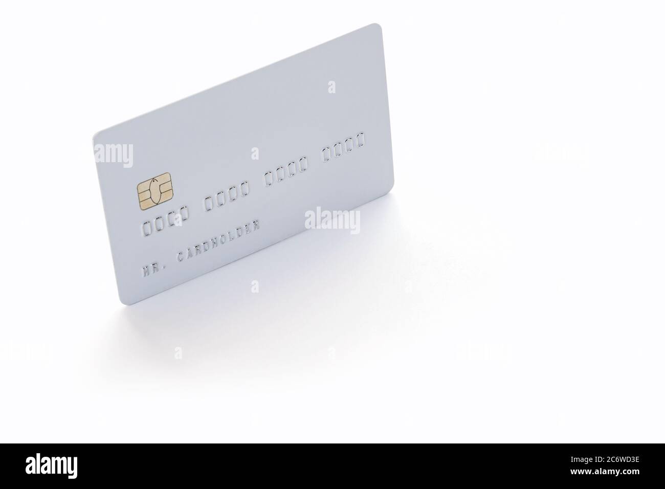 White credit card on white background with natural shadow Stock Photo ...
