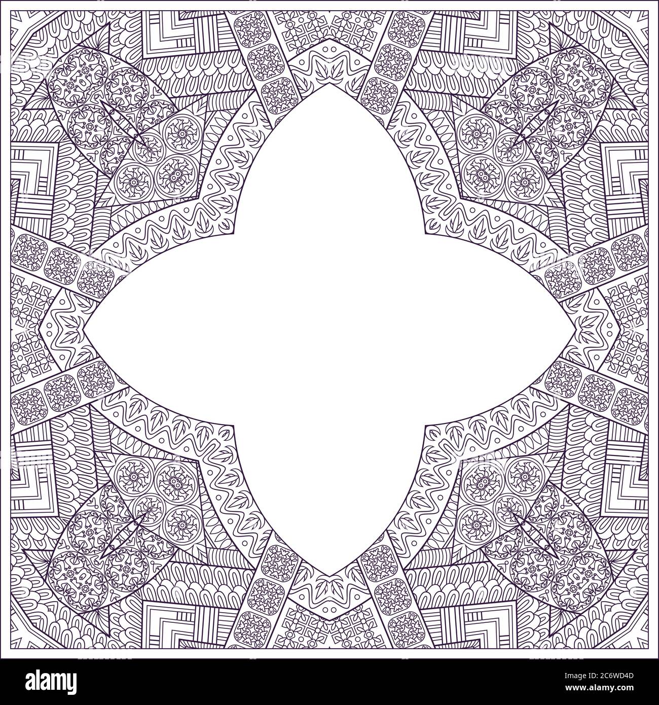 Vector abstract ornamental outline ethnic frame Stock Vector Image ...
