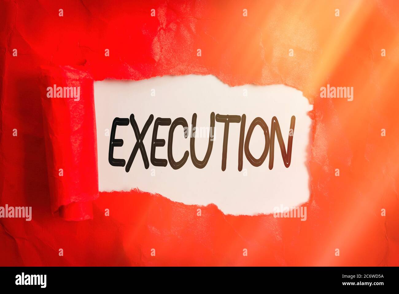 Conceptual hand writing showing Execution. Concept meaning it executes ...
