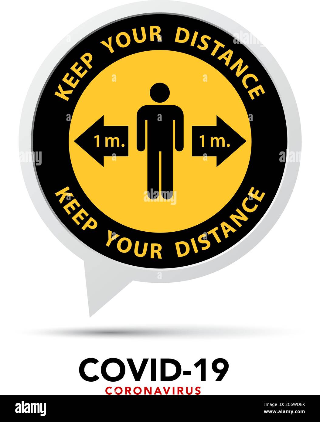 Social distancing banner. Keep the 1 meter distance.Vector eps10 Stock ...