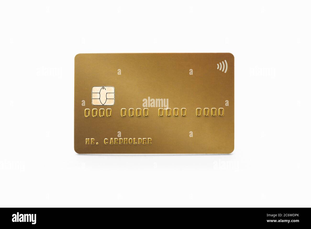 Gold credit card isolated on white background Stock Photo - Alamy