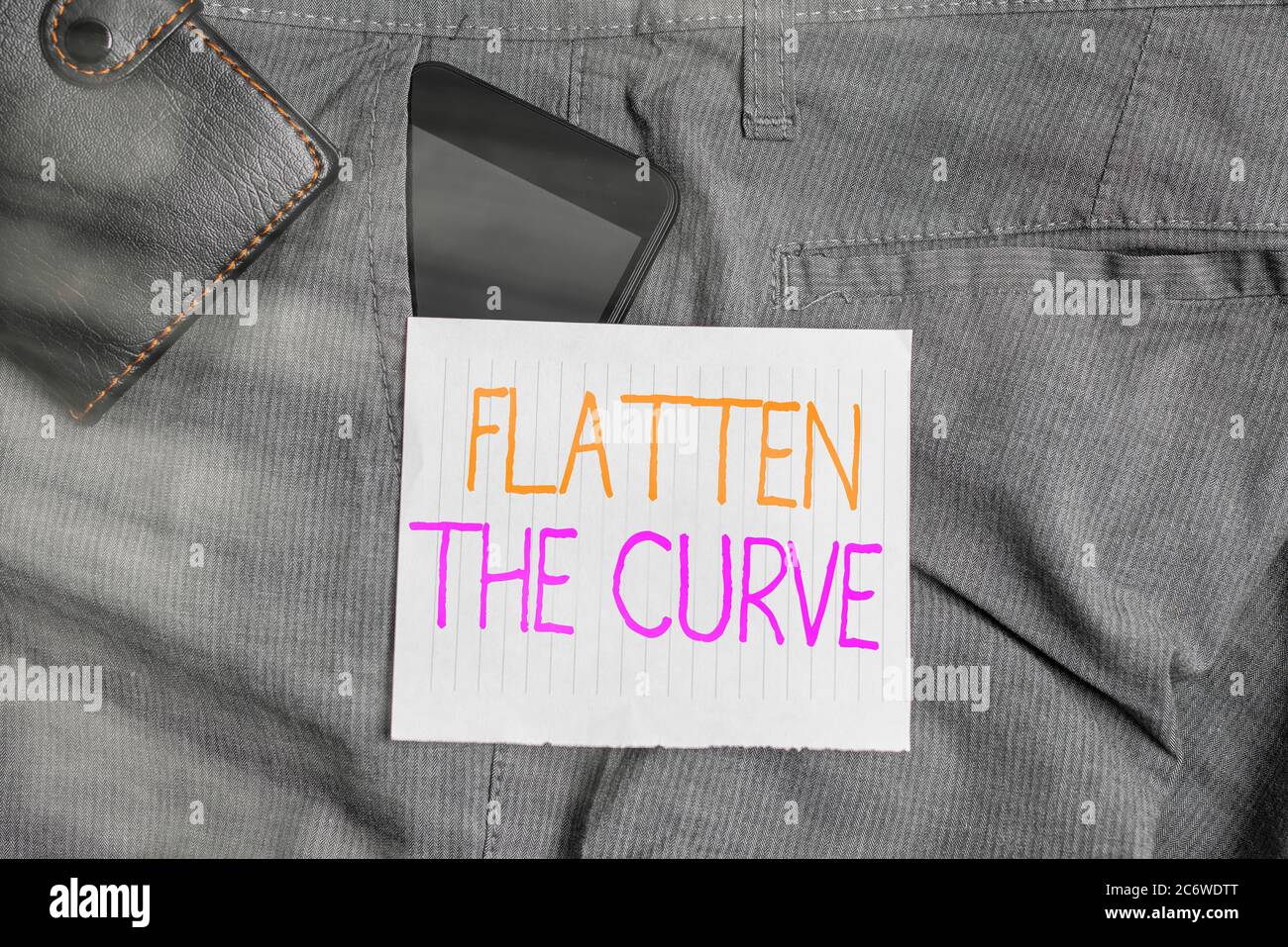 Conceptual hand writing showing Flatten The Curve. Concept meaning ...