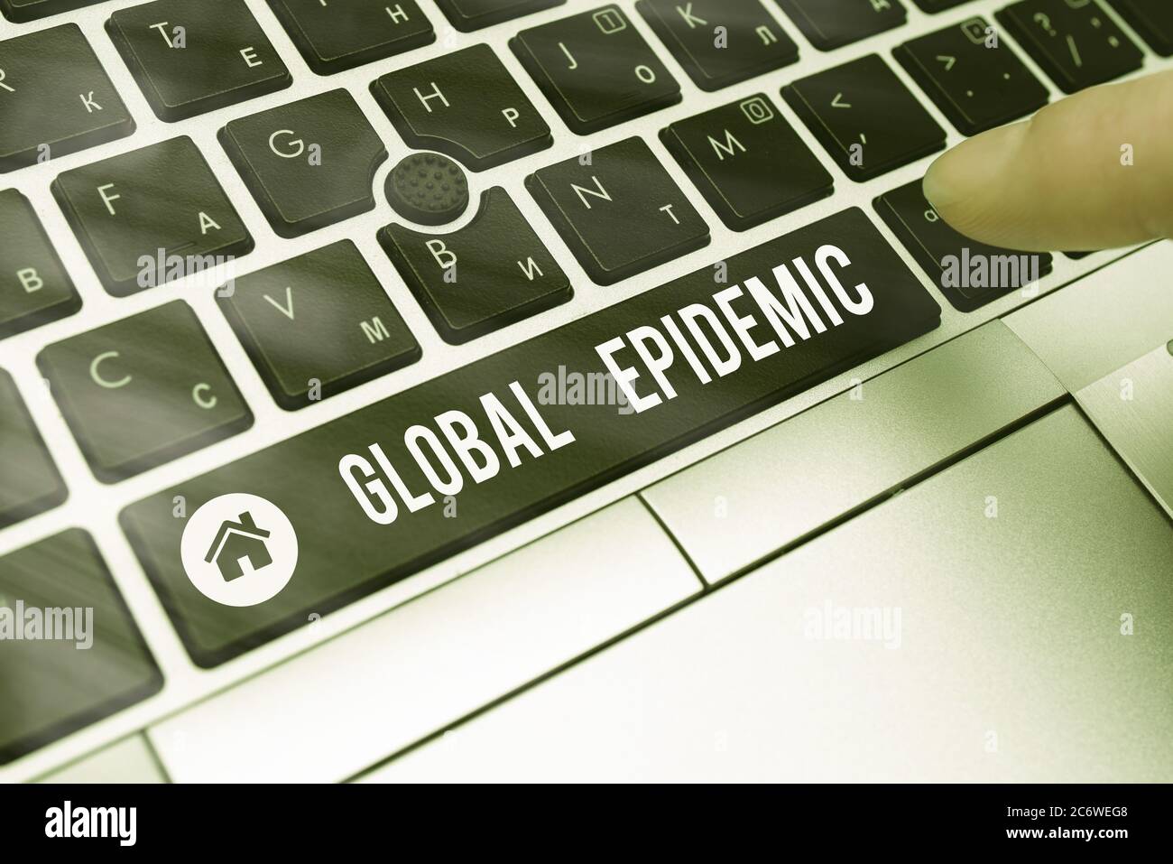 Writing note showing Global Epidemic. Business concept for a rapid ...