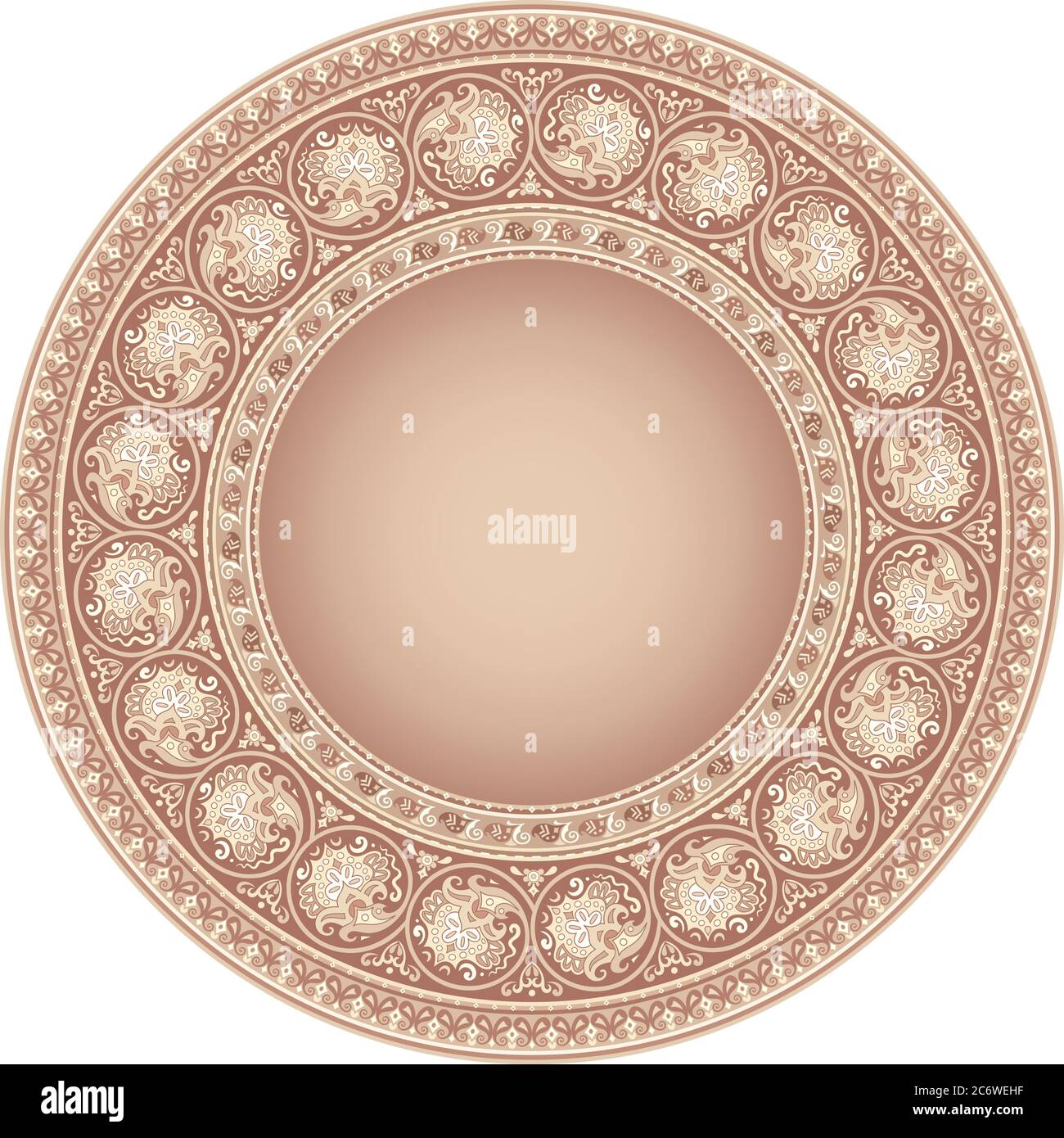 Vector abstract ornamental nature ethnic round frame Stock Vector Image ...