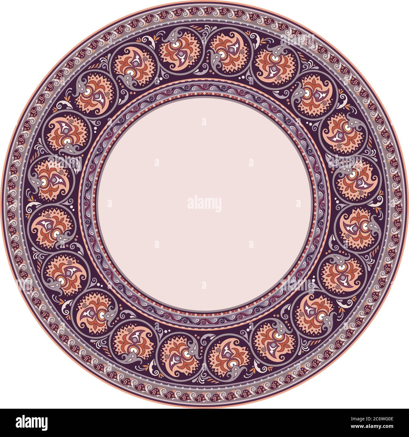 Vector abstract ornamental nature ethnic round frame Stock Vector Image ...