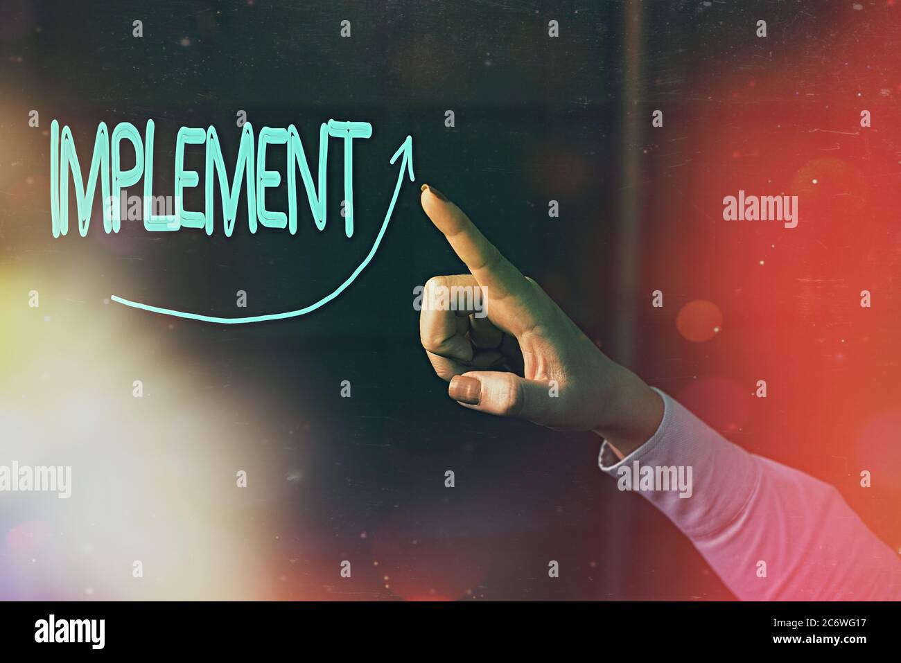 Conceptual hand writing showing Implement. Concept meaning give ...