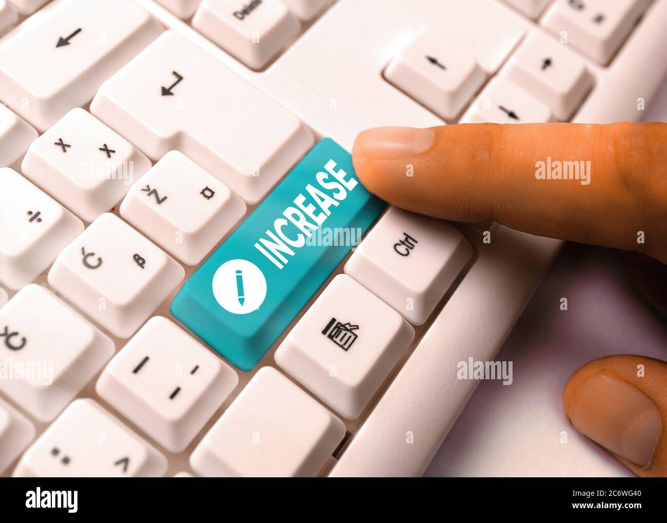Conceptual hand writing showing Increase. Concept meaning the act of ...