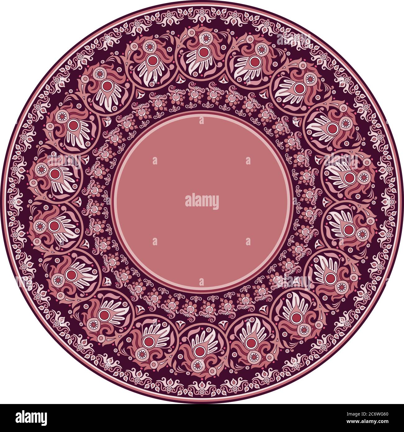 Vector abstract ornamental nature ethnic round frame Stock Vector Image ...