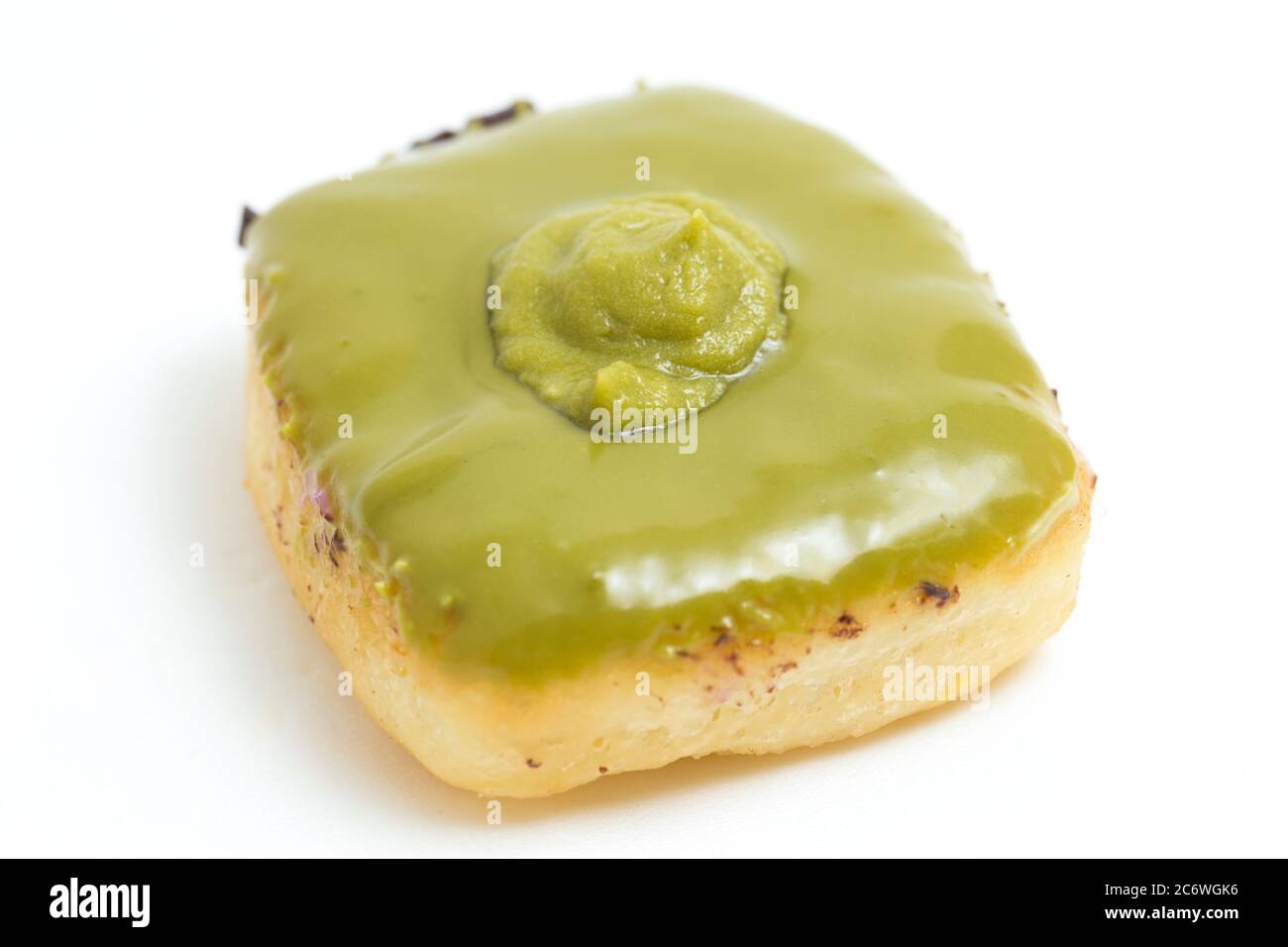 close up green tea donut isolated on white background Stock Photo - Alamy
