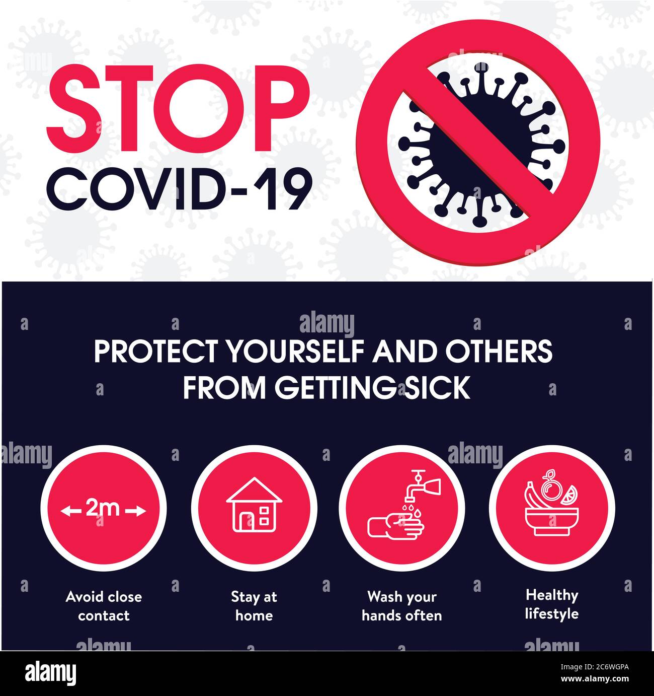 Stop Coronavirus COVID-19 prevention concept. protect yourself, hand ...