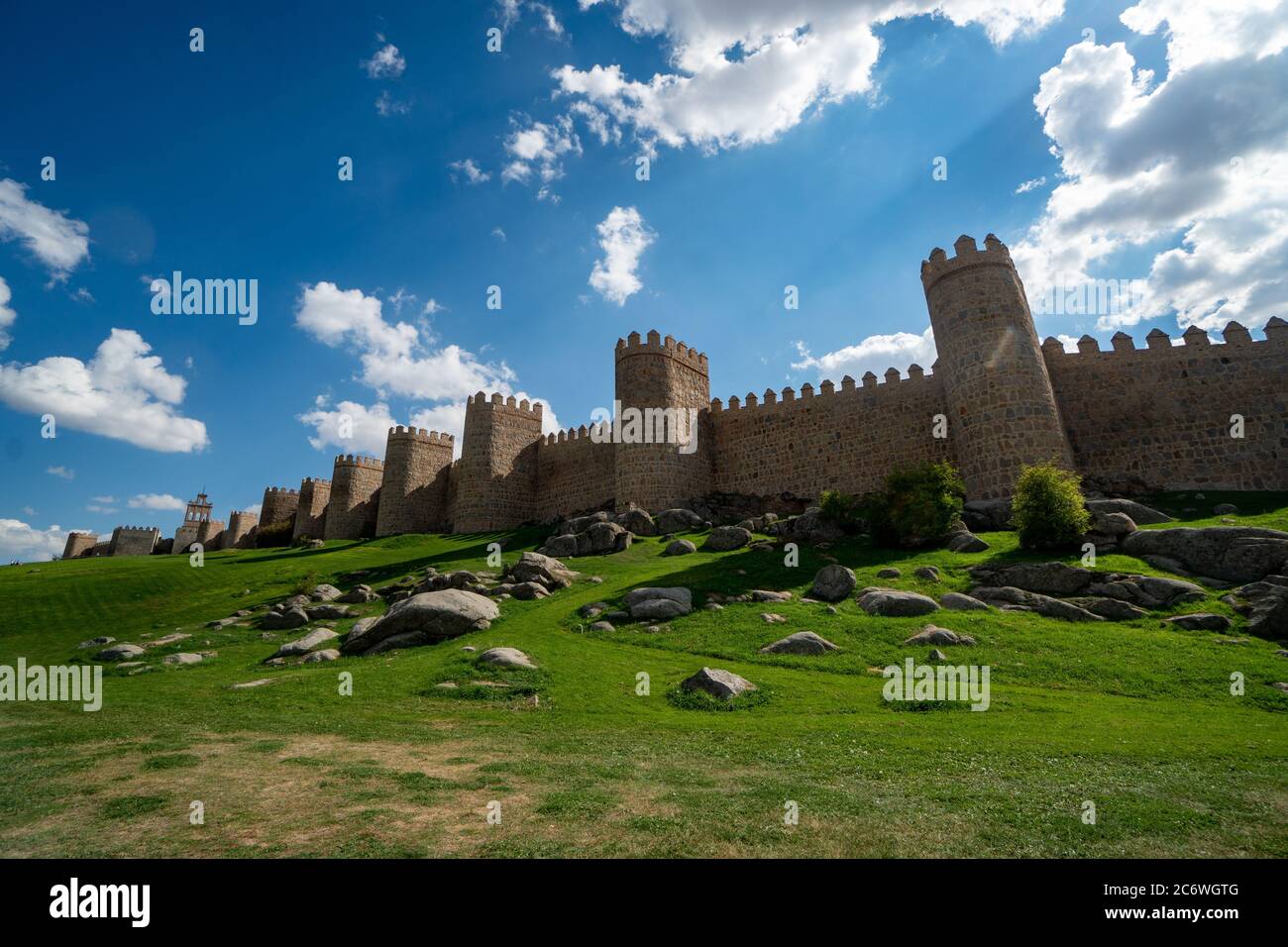 Avila, Castile and Leon, Spain. Medieval Avila Castle from inside Stock ...
