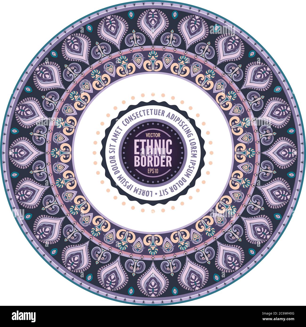 Vector abstract ornamental nature ethnic round frame Stock Vector Image ...