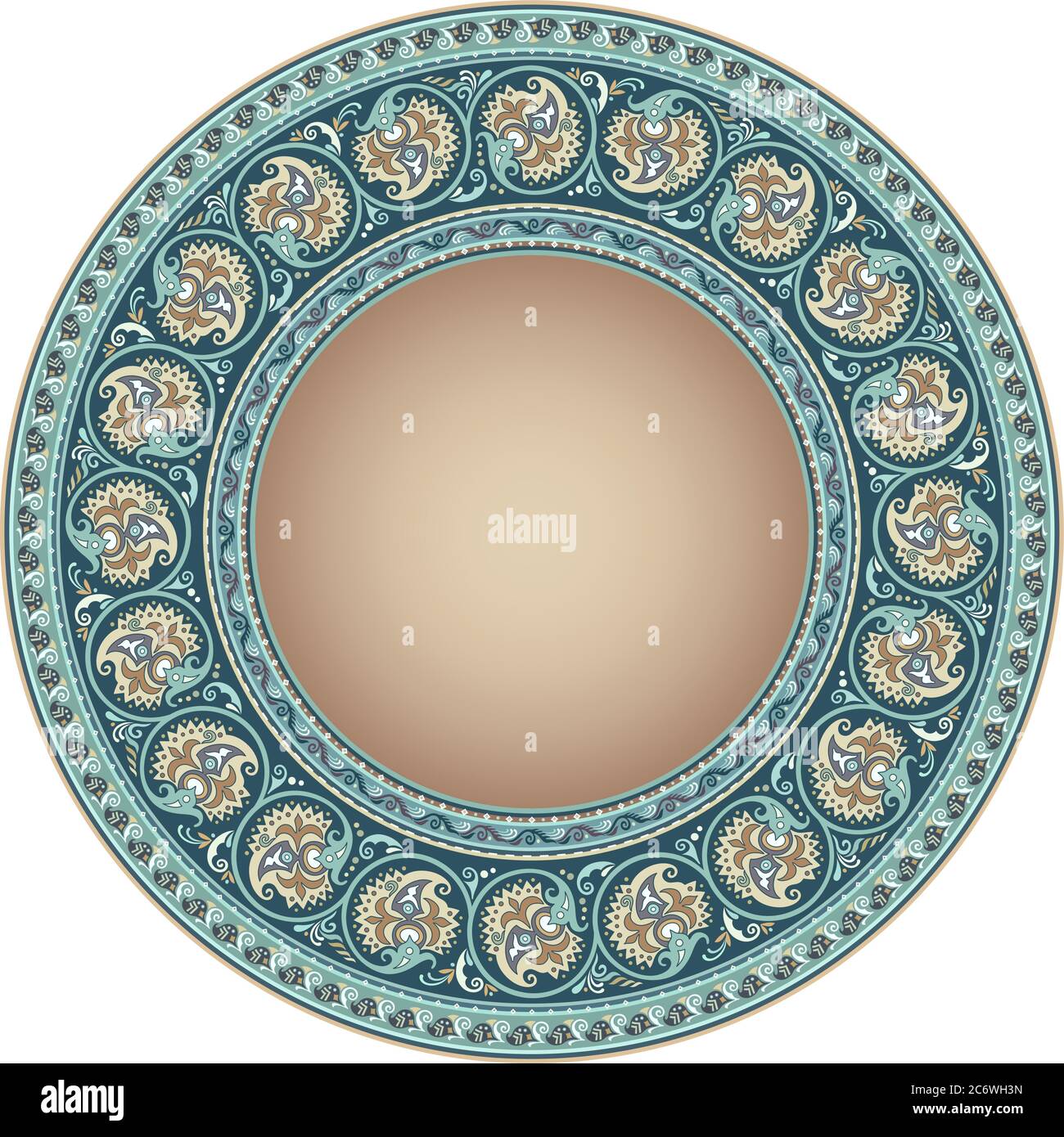 Vector abstract ornamental nature ethnic round frame Stock Vector Image ...