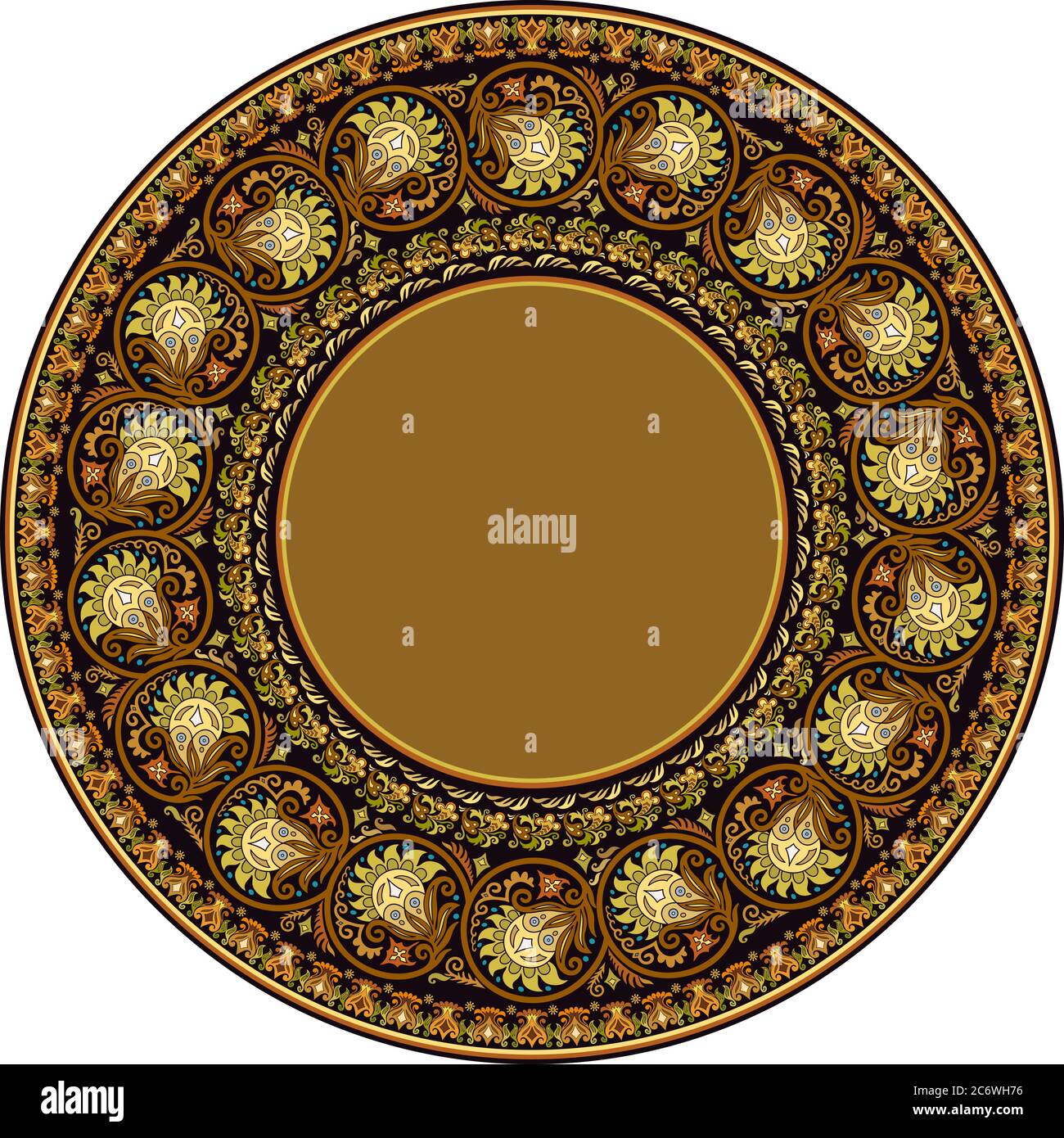 Vector abstract ornamental nature ethnic round frame Stock Vector Image ...