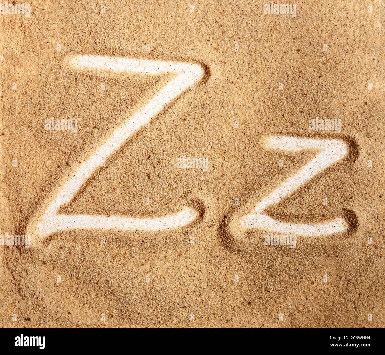 Letter Z. English Handwritten Alphabet In The Sand Stock Photo - Alamy