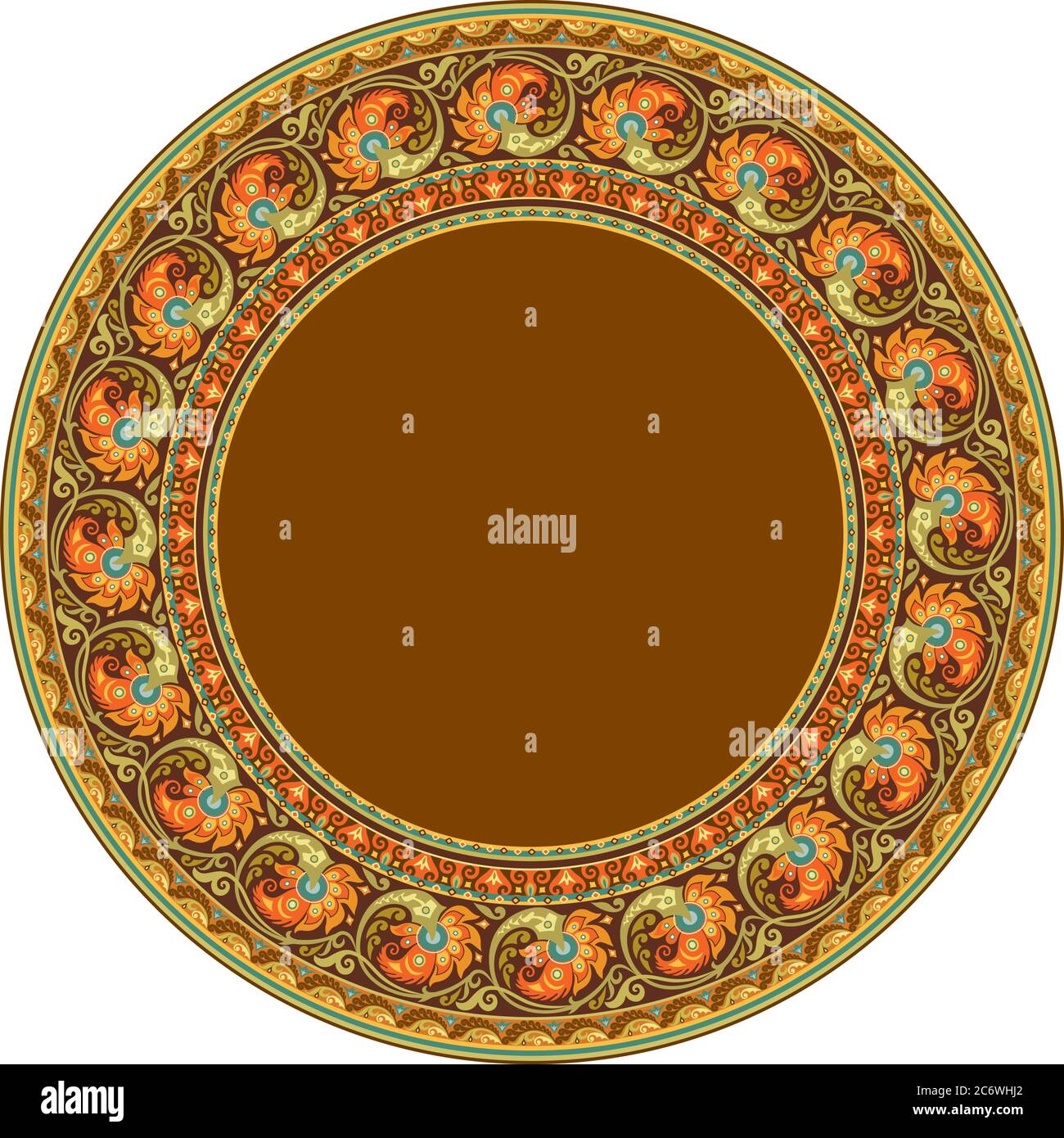 Vector abstract ornamental nature ethnic round frame Stock Vector Image ...