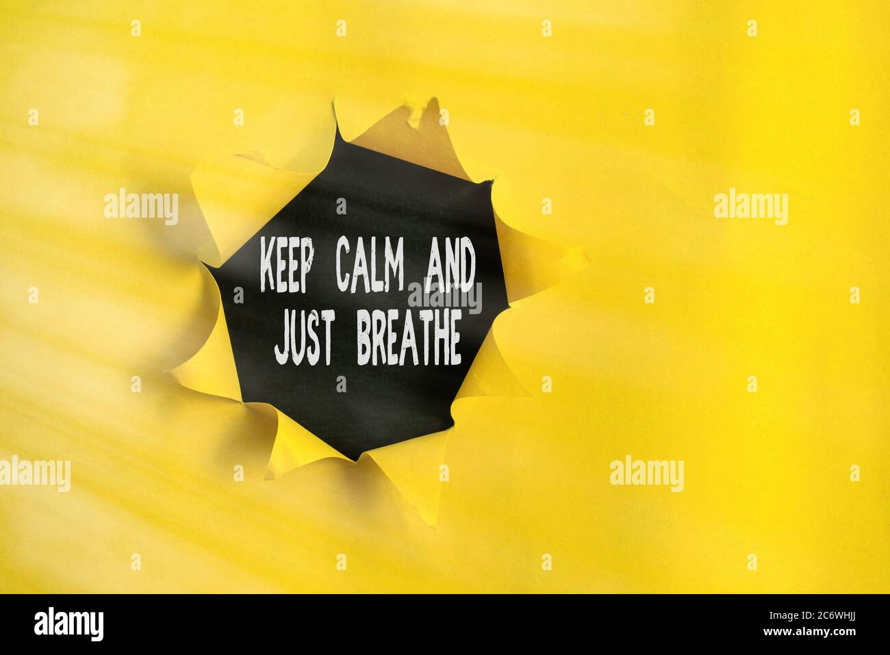 Text sign showing Keep Calm And Just Breathe. Business photo showcasing ...