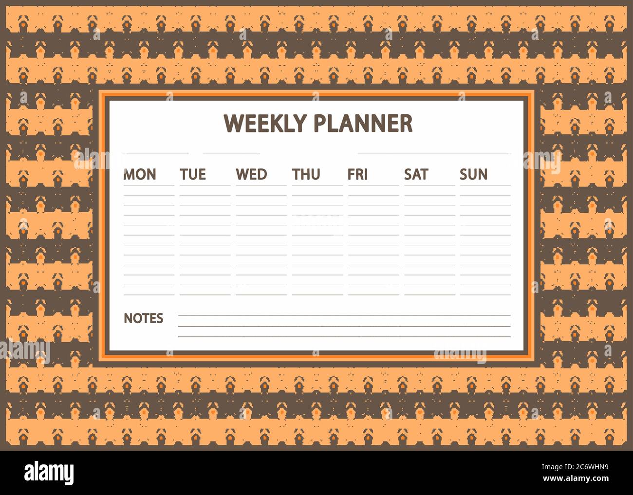 Weekly Planner design. Vector ornamental frame Stock Vector Image & Art ...