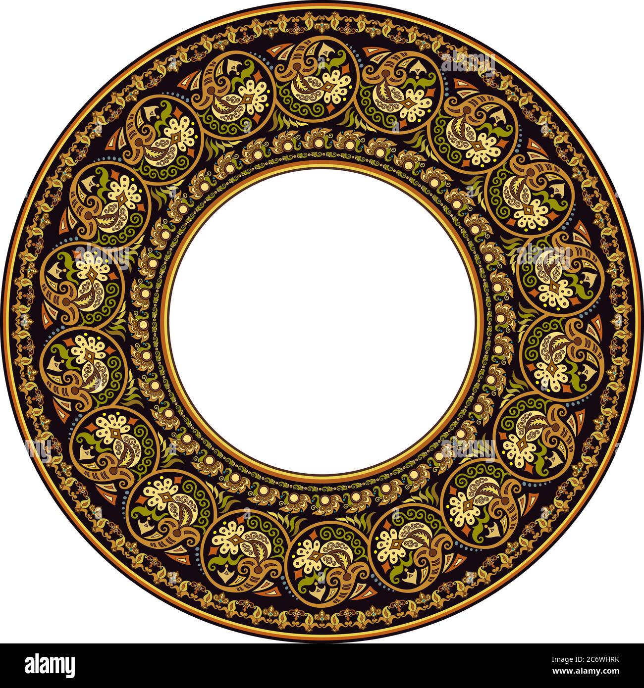 Vector abstract ornamental nature ethnic round frame Stock Vector Image ...