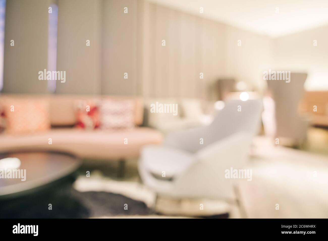 Abstract blurred lounge bar or cafe. Blurred background. Modern ...