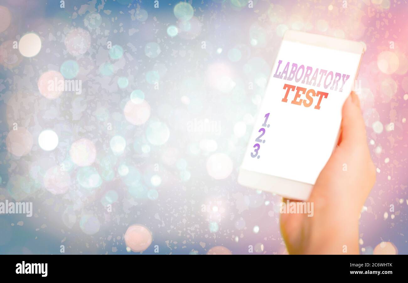 Text sign showing Laboratory Test. Business photo text Determination of ...