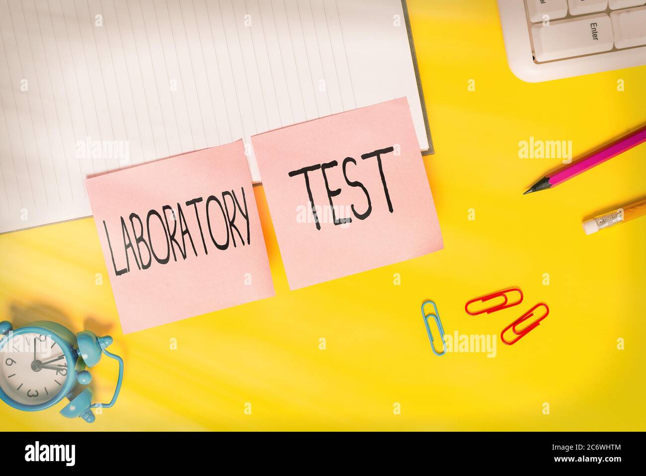 Handwriting text Laboratory Test. Conceptual photo Determination of a ...