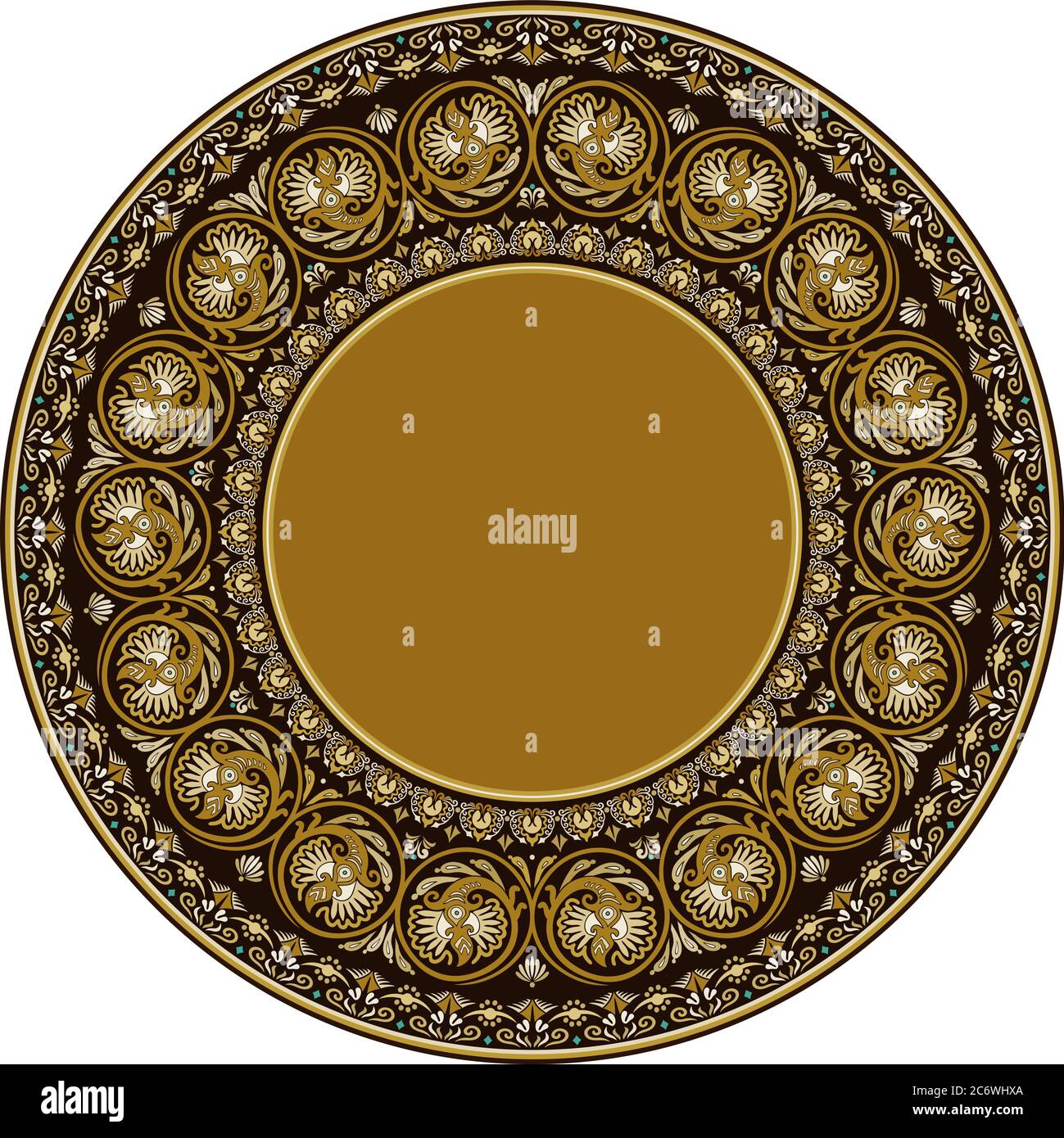 Vector abstract ornamental nature ethnic round frame Stock Vector Image ...