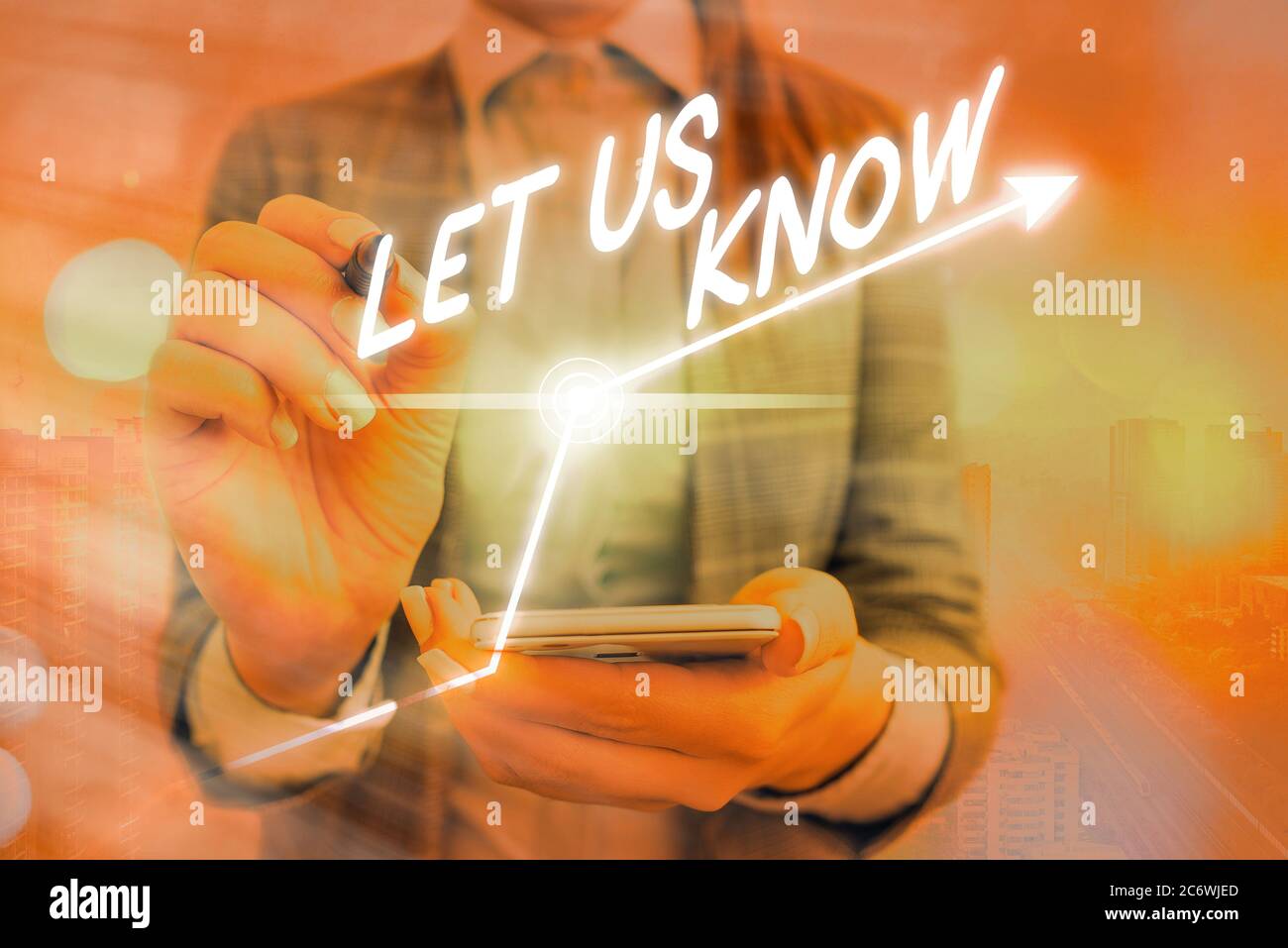 Word writing text Let Us Know. Business photo showcasing to make or ...