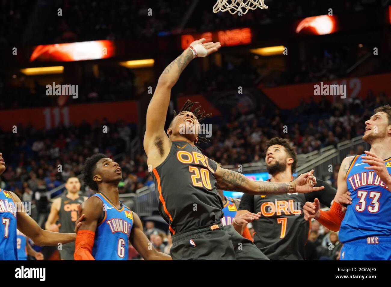 Orlando Magic player Markell Fultz #20 makes a basket at the Amway ...