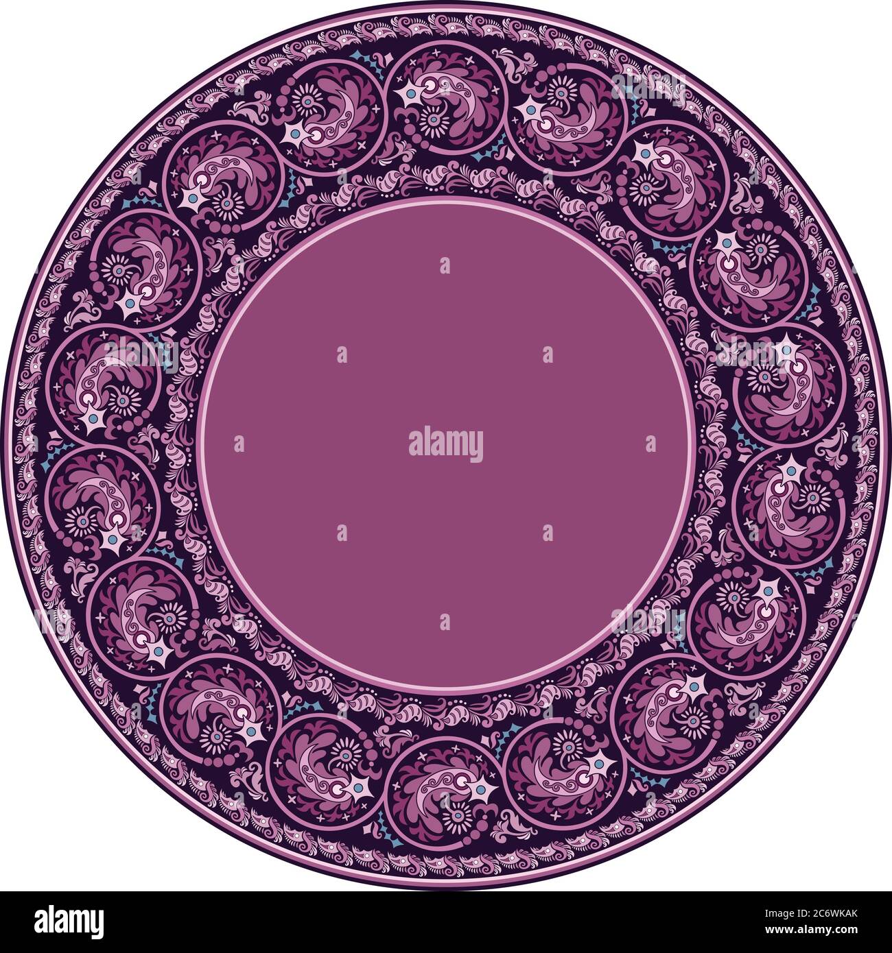 Vector abstract ornamental nature ethnic round frame Stock Vector Image ...