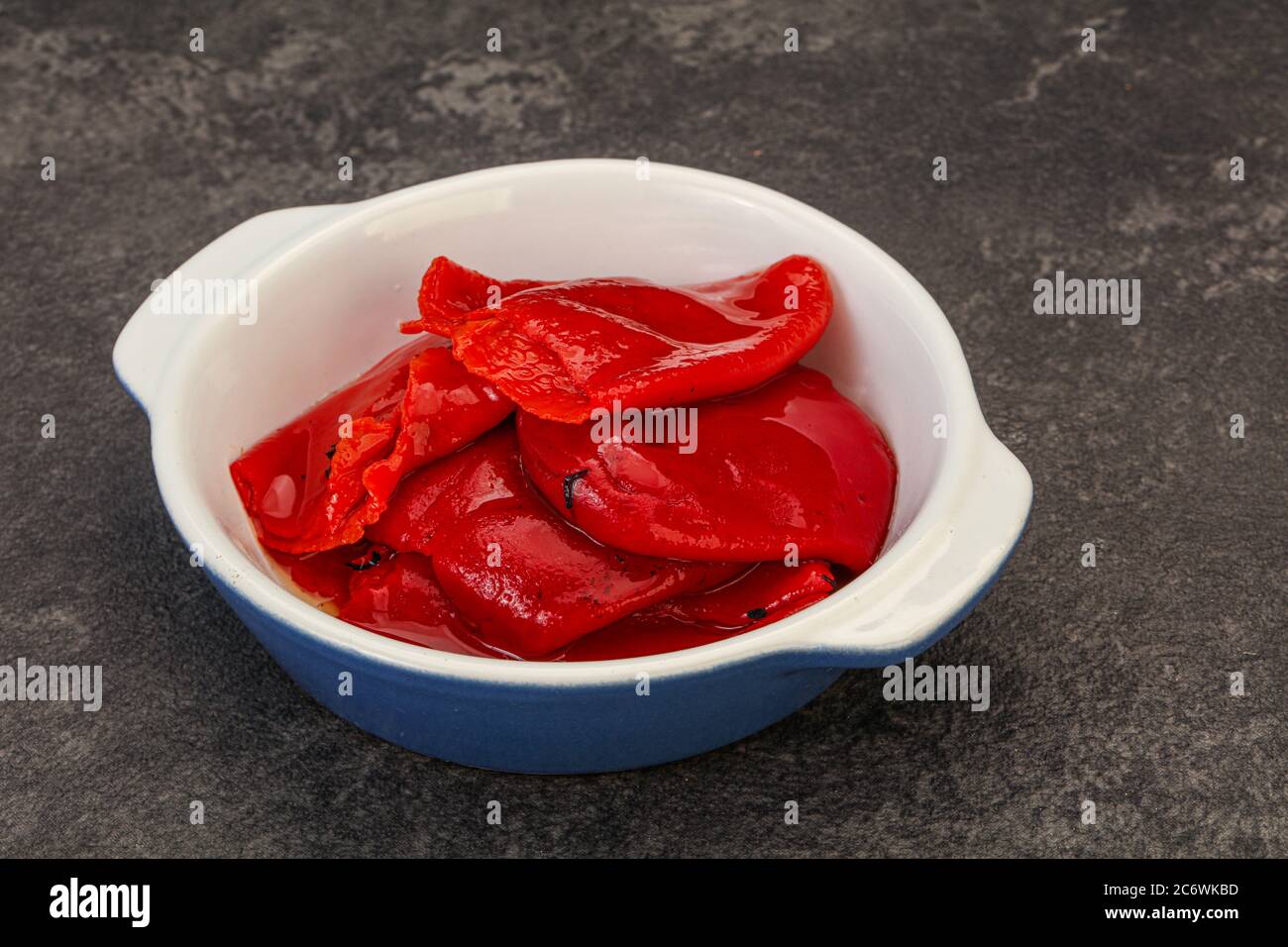 Grilled red pepper in the oil Stock Photo - Alamy