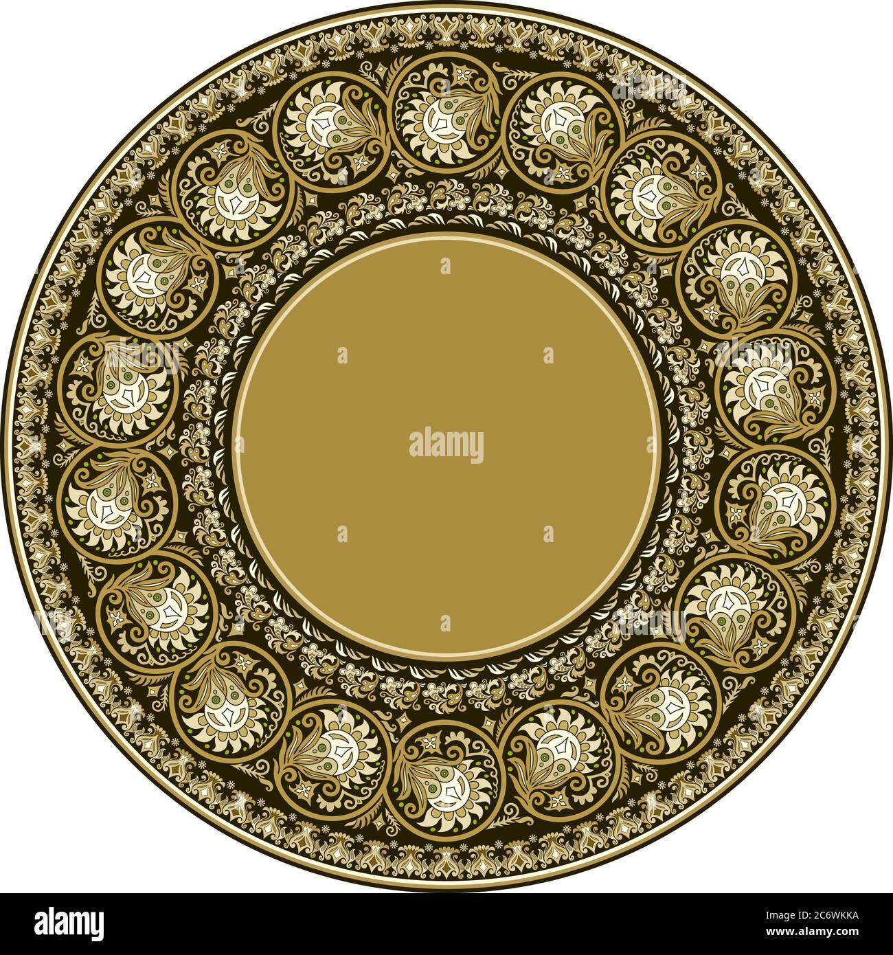 Vector abstract ornamental nature ethnic round frame Stock Vector Image ...