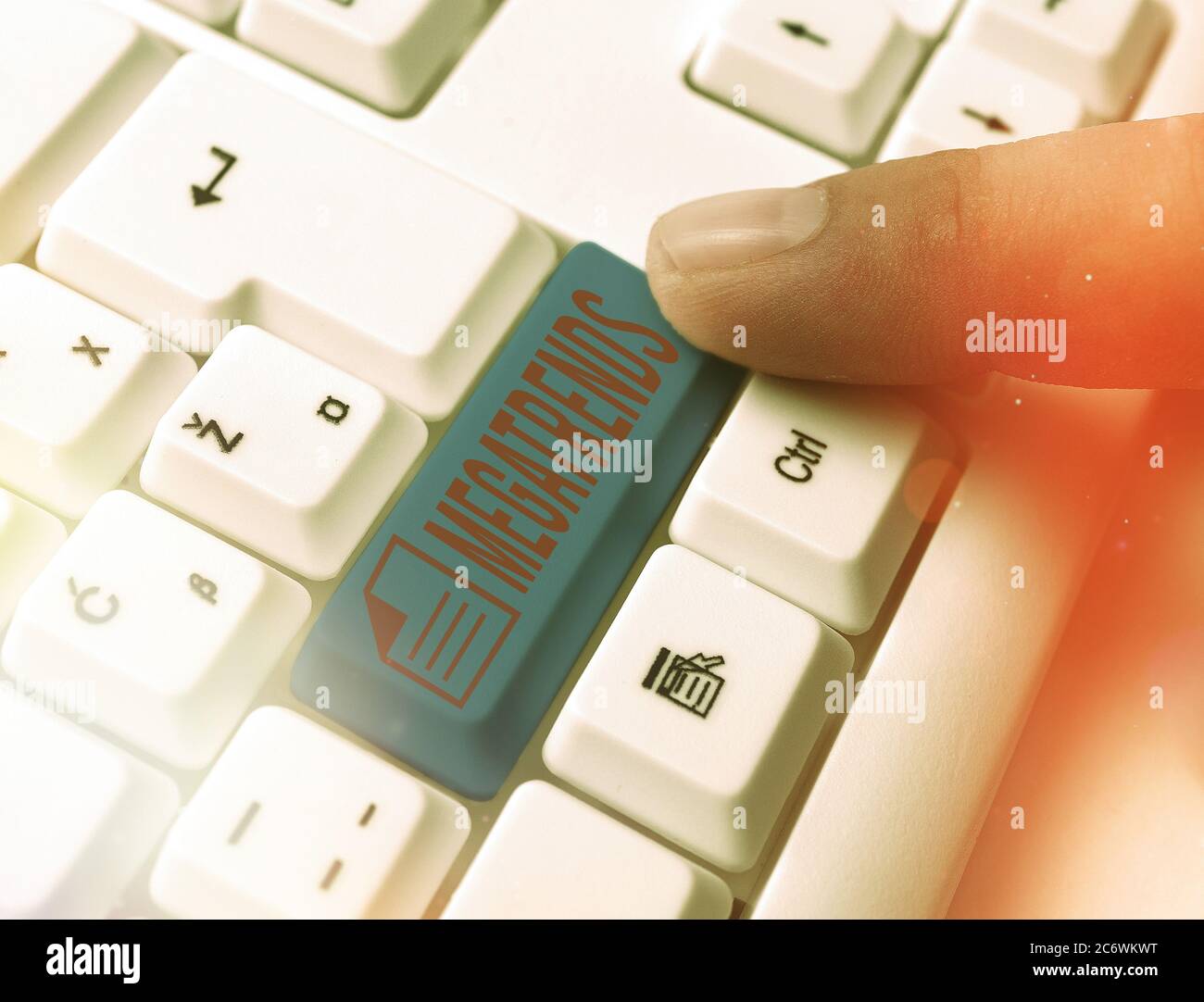 Writing note showing Megatrends. Business concept for global patterns ...