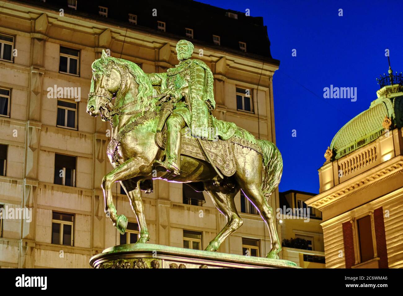 Belgrade / Serbia - June 27, 2020: Statue of Serbian ruler Prince ...