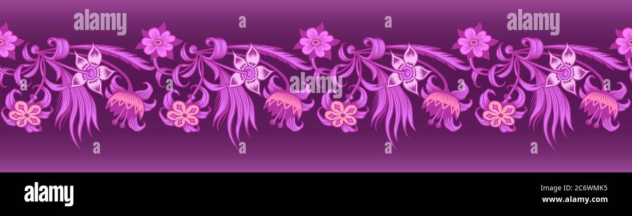 Floral vector border. Engraved nature illustration Stock Vector Image ...